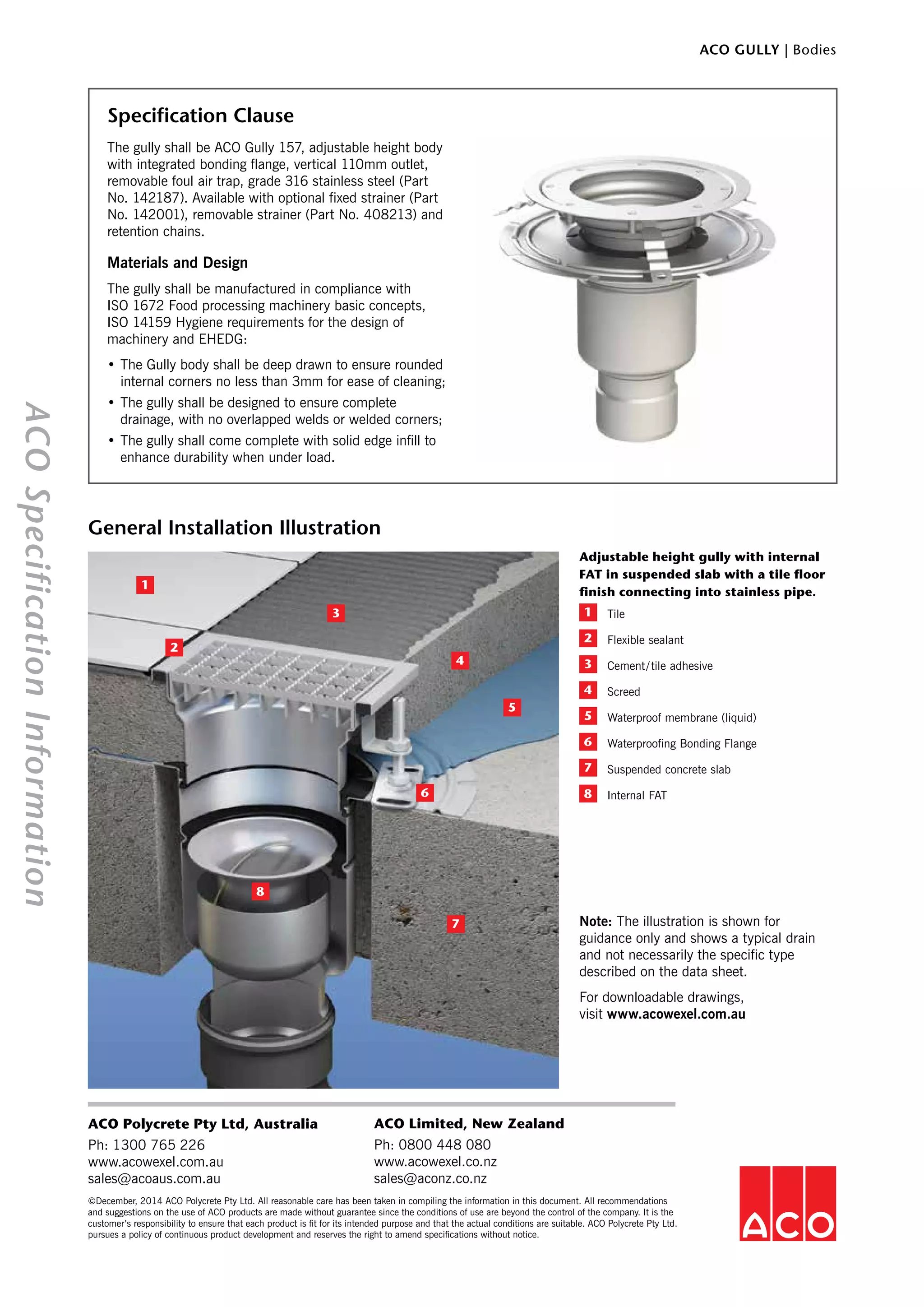 ACO GULLY 157 – Bodies for 200mm Grates | PDF