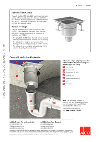 ACO GULLY 218 – Bodies for 300mm grates | PDF