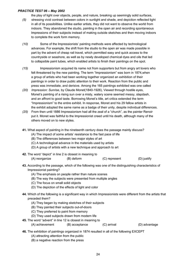 A colection of TOEFL reading comprehension - Part 1 | DOC