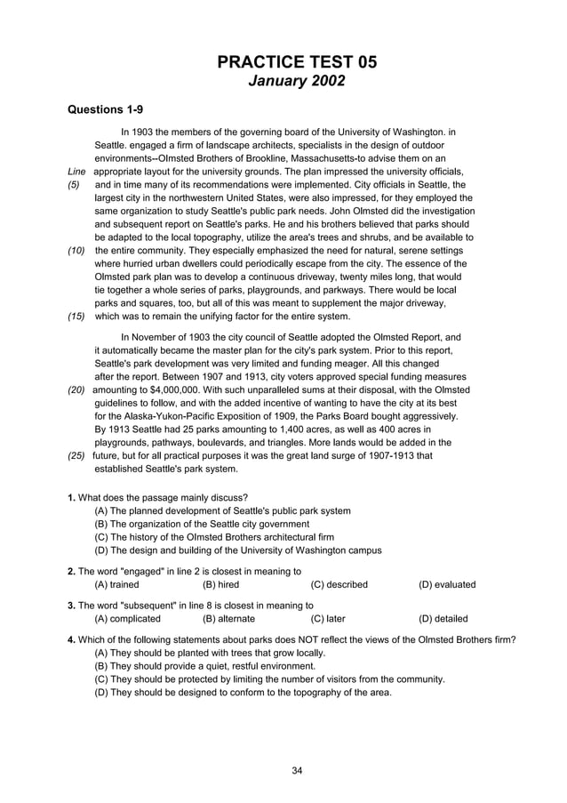 A colection of TOEFL reading comprehension - Part 1 | DOC
