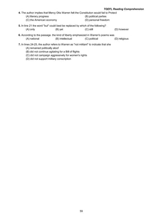 A colection of toefl reading comprehension 4 (1) | DOC
