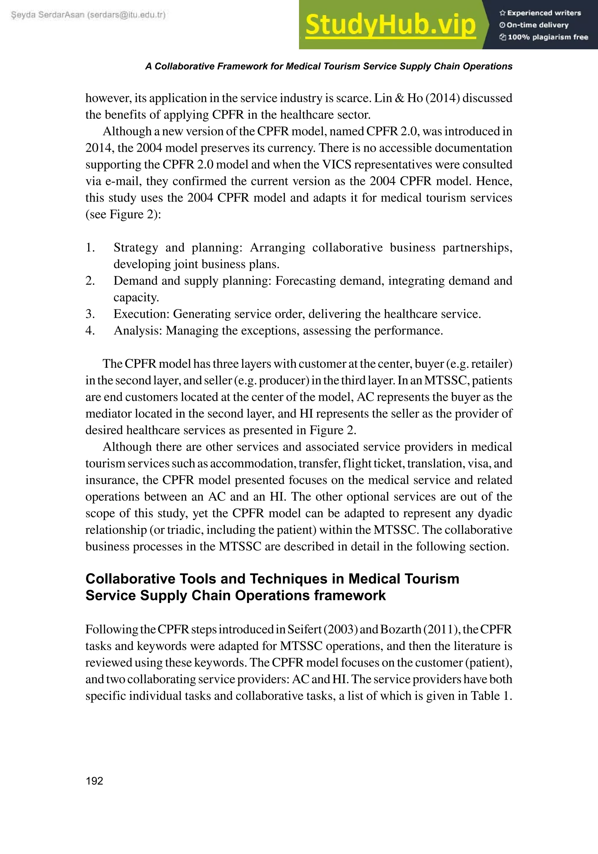 A Collaborative Framework for Medical Tourism Service Supply Chain ...