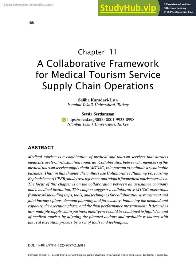 A Collaborative Framework for Medical Tourism Service Supply Chain ...