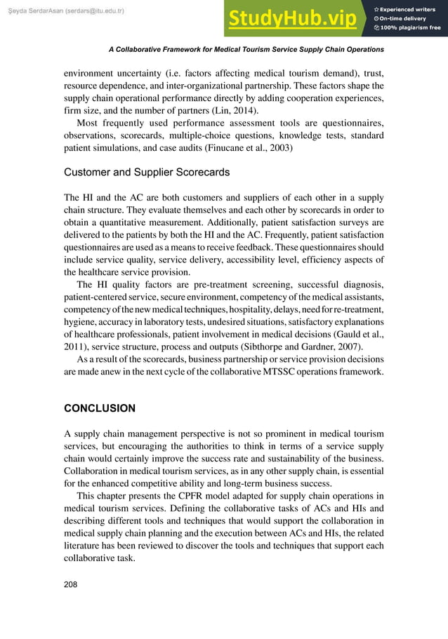 A Collaborative Framework for Medical Tourism Service Supply Chain ...
