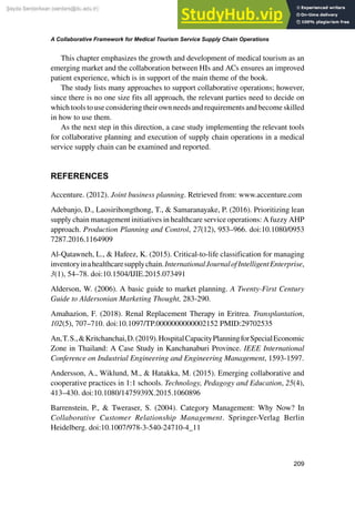 A Collaborative Framework for Medical Tourism Service Supply Chain ...