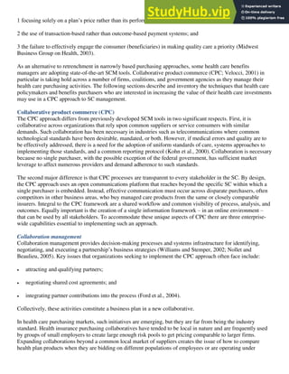 A Collaborative Product Commerce Approach To Value Based Health Plan Purchasing | PDF