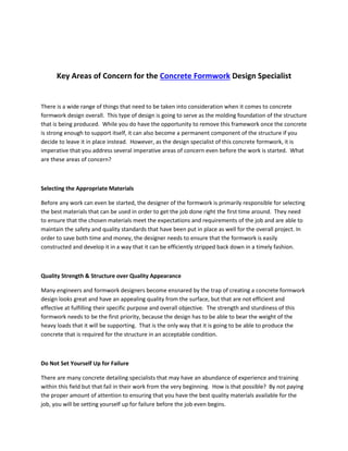 A collection of articles on concrete formwork design and construction | PDF