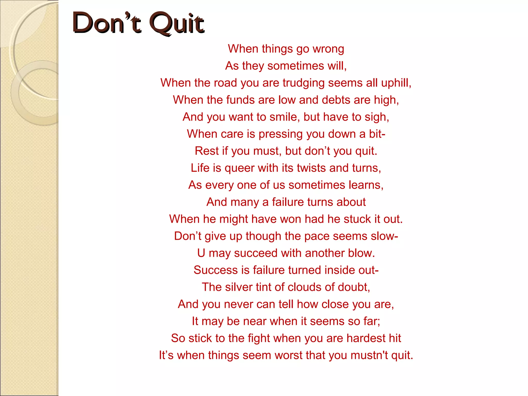 A Collection of Inspirational Poems | PPT