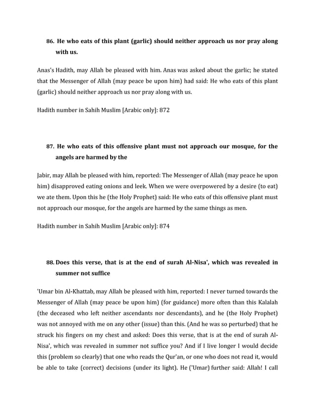 A Collection of Mutawatir (Mass transmitted/most authentic) Hadith ...