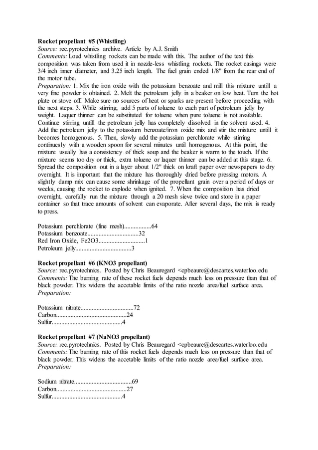 A collection of pyrotechnic compositions | DOC | Chemistry | Science