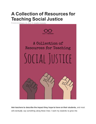 A collection of resources for teaching social justice | DOCX