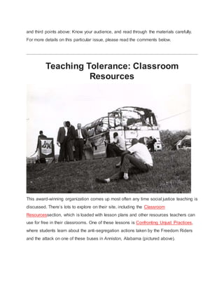 A collection of resources for teaching social justice | DOCX