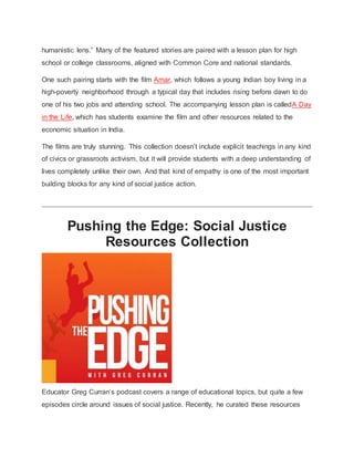 A collection of resources for teaching social justice | DOCX