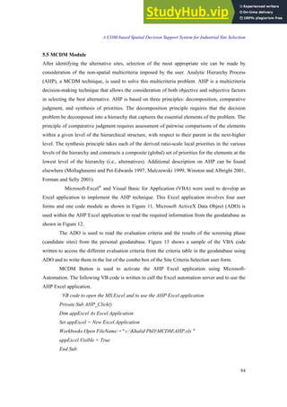 A COM-Based Spatial Decision Support System For Industrial Site Selection | PDF