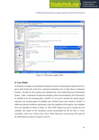 A COM-Based Spatial Decision Support System For Industrial Site ...