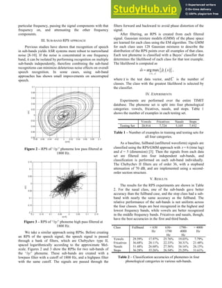 A Combined Sub-Band And Reconstructed Phase Space Approach To Phoneme Classification | PDF