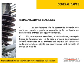 Acometidas Eléctricas en baja tension y medidores | PDF