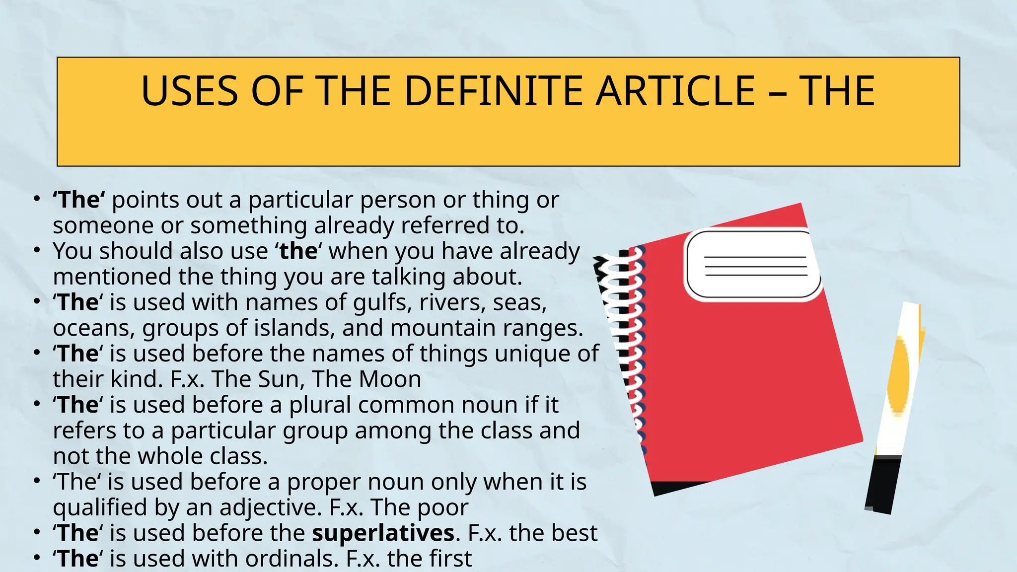 Use of articles, explanation rules ,games | PPTX