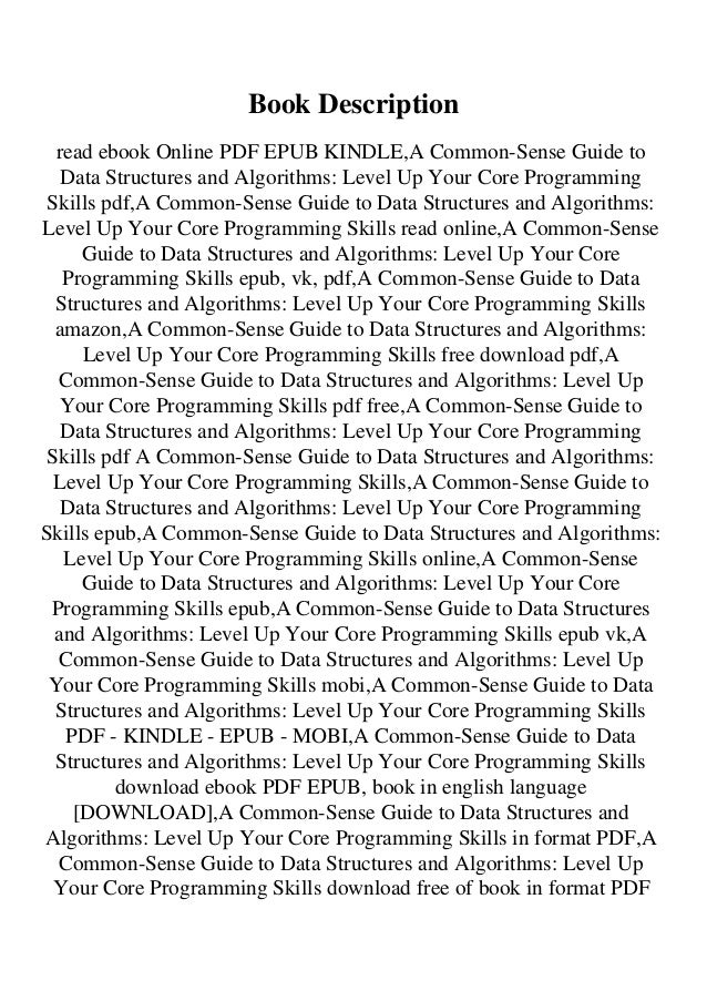 A Common Sense Guide To Data Structures And Algorithms Level Up Your Core Programming Skills