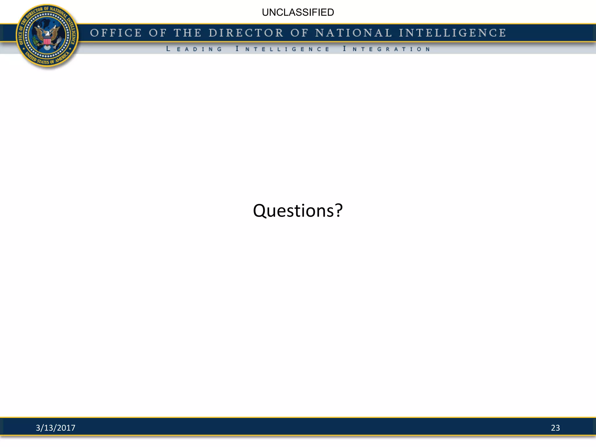 Cyber Threat Intelligence Integration Center -- ONDI | PPT