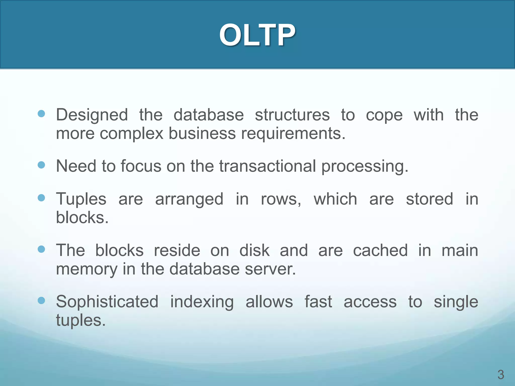 A Common Database Approach for OLTP and OLAP Using an In-Memory Column Database | PPT