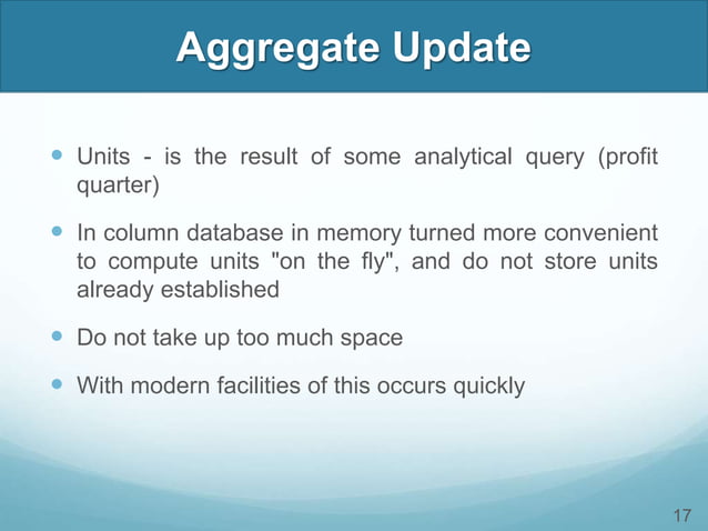 A Common Database Approach for OLTP and OLAP Using an In-Memory Column Database | PPT