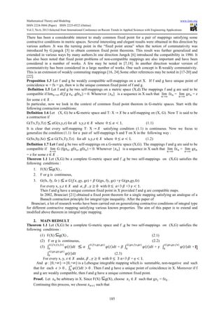 A common fixed point of integral type contraction in generalized metric spacess | PDF