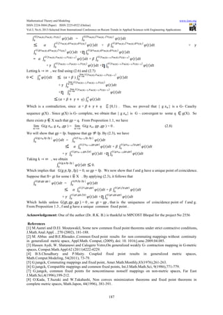 A common fixed point of integral type contraction in generalized metric spacess | PDF