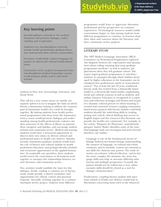 A Community Based Approach To The Medical Humanities | PDF