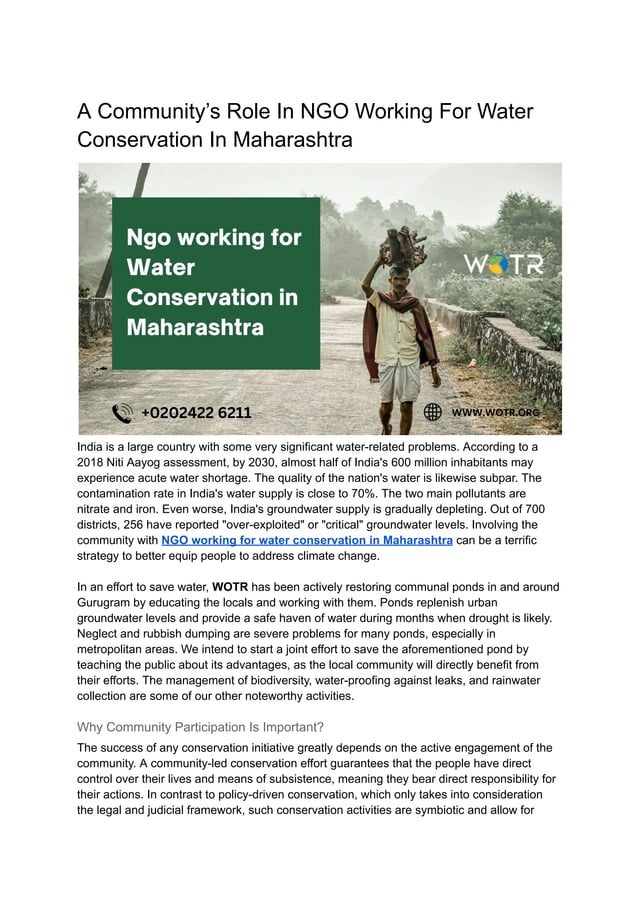A Community’s Role In NGO Working For Water Conservation In Maharashtra.pdf