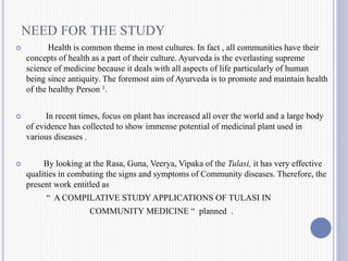 A compalative study on tulsi in community medicine | PPT
