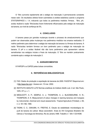 Acompanhamento do processo de amadurecimento da banana | PDF