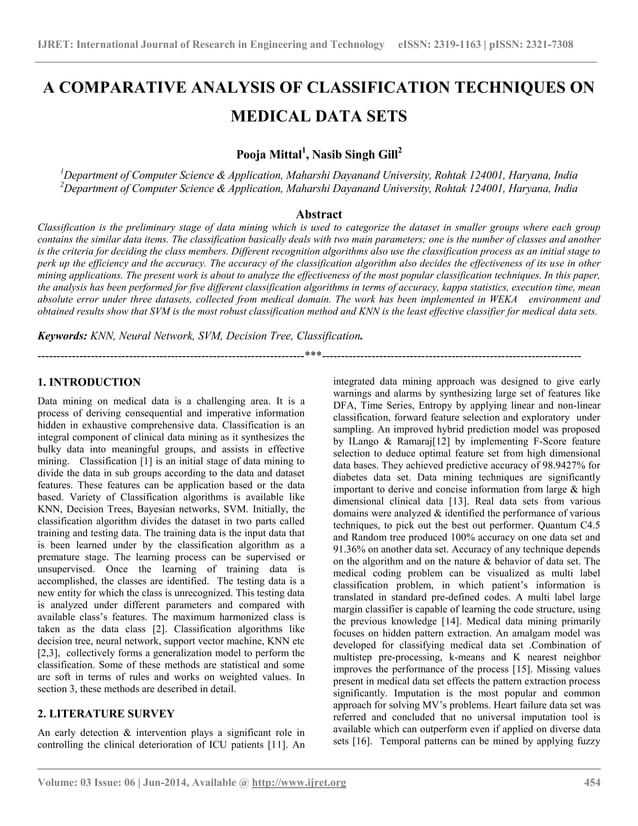 A comparative analysis of classification techniques on medical data sets | PDF