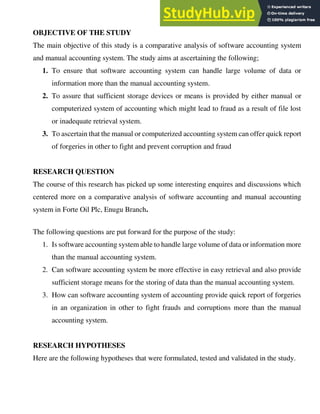 A COMPARATIVE ANALYSIS OF COMPUTERIZED ACCOUNTING SYSTEM AND MANUAL ...