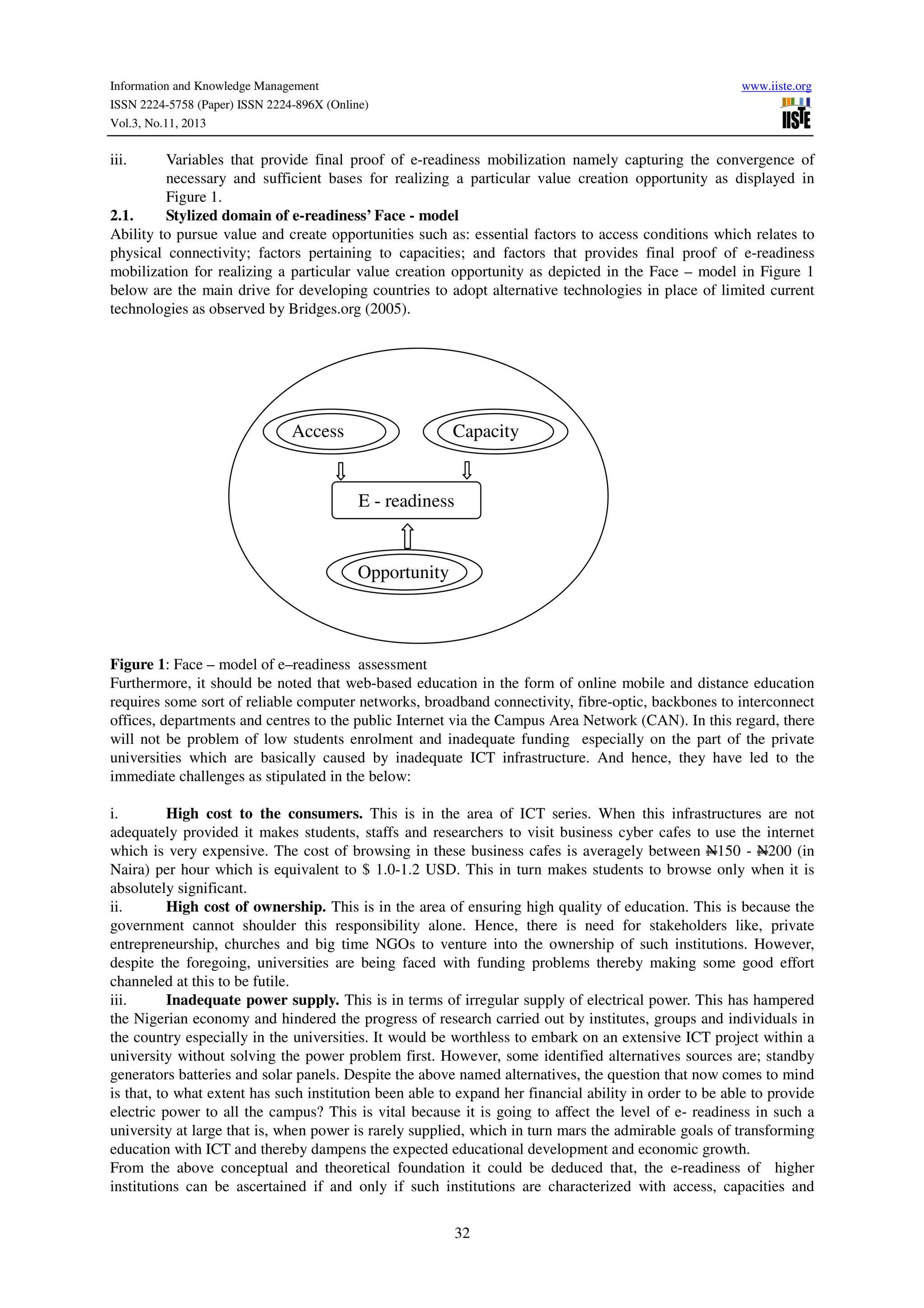 A comparative analysis of e readiness assessment in nigerian | PDF