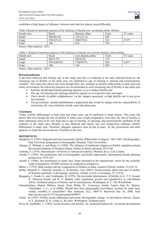 A comparative analysis of fertility differentials in cross river state ...
