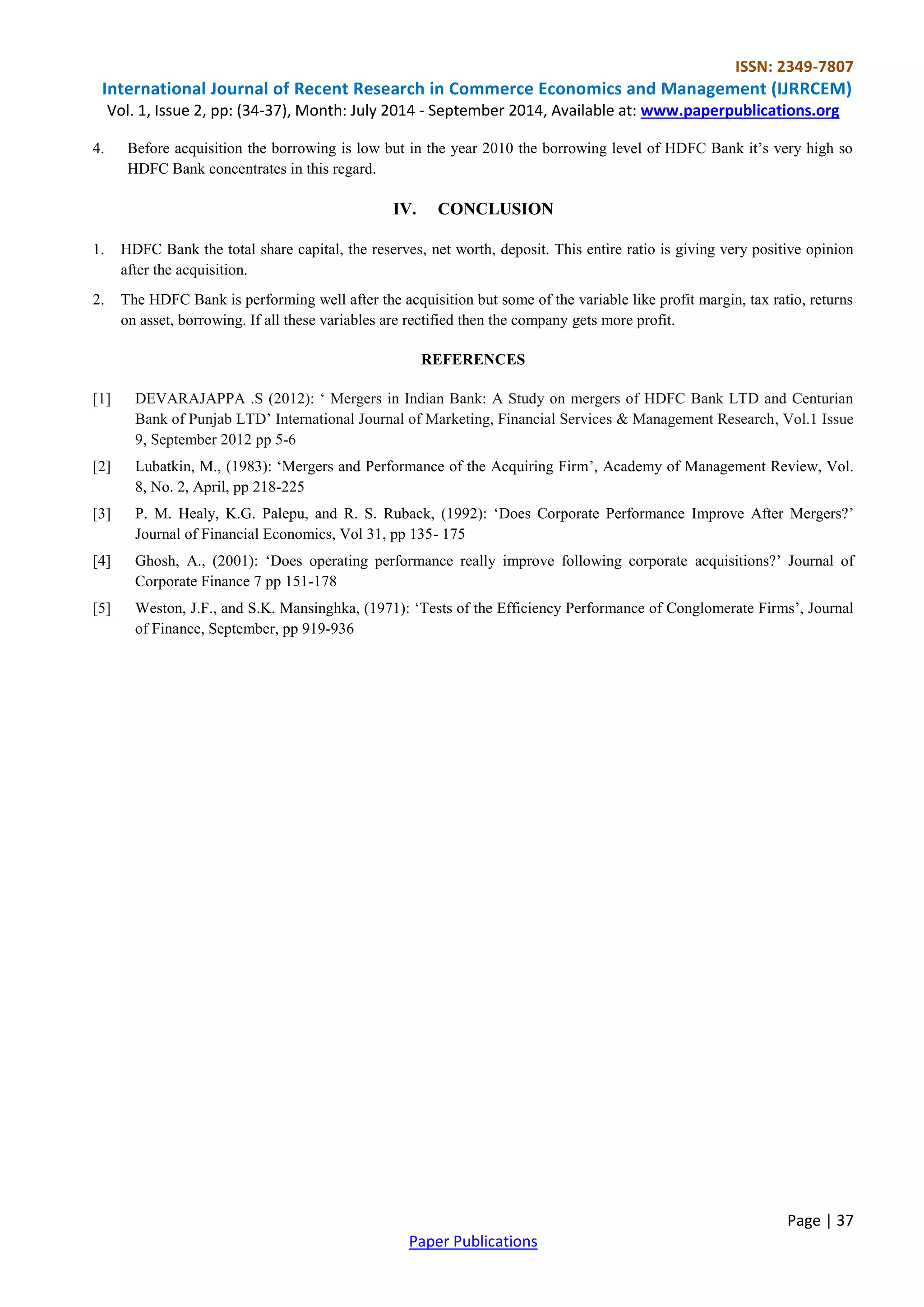 A Comparative Analysis of HDFC Bank’s Financial Performance before and ...