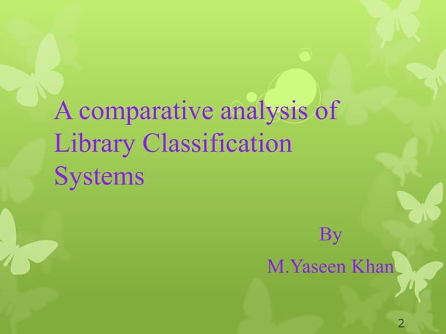A comparative analysis of library classification systems | PDF