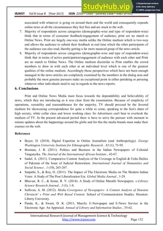 A Comparative Analysis Of Print Vs. Online News Media Parveen | PDF