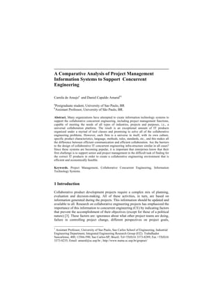 A Comparative Analysis of Project Management Information Systems to Support Concurrent ...