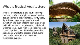 A comparative analysis of tropical architecture features | PPTX