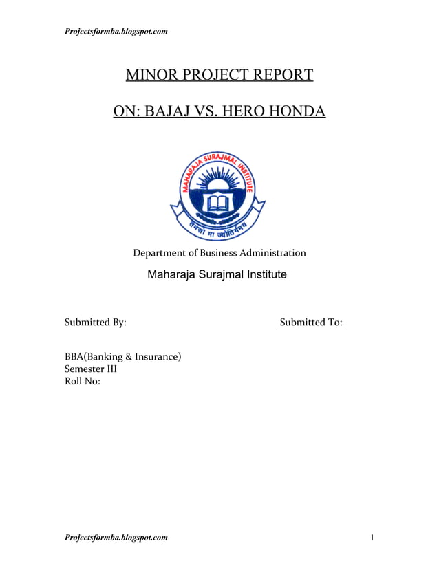 A comparative analysis on bajaj vs hero honda | DOC | Business ...