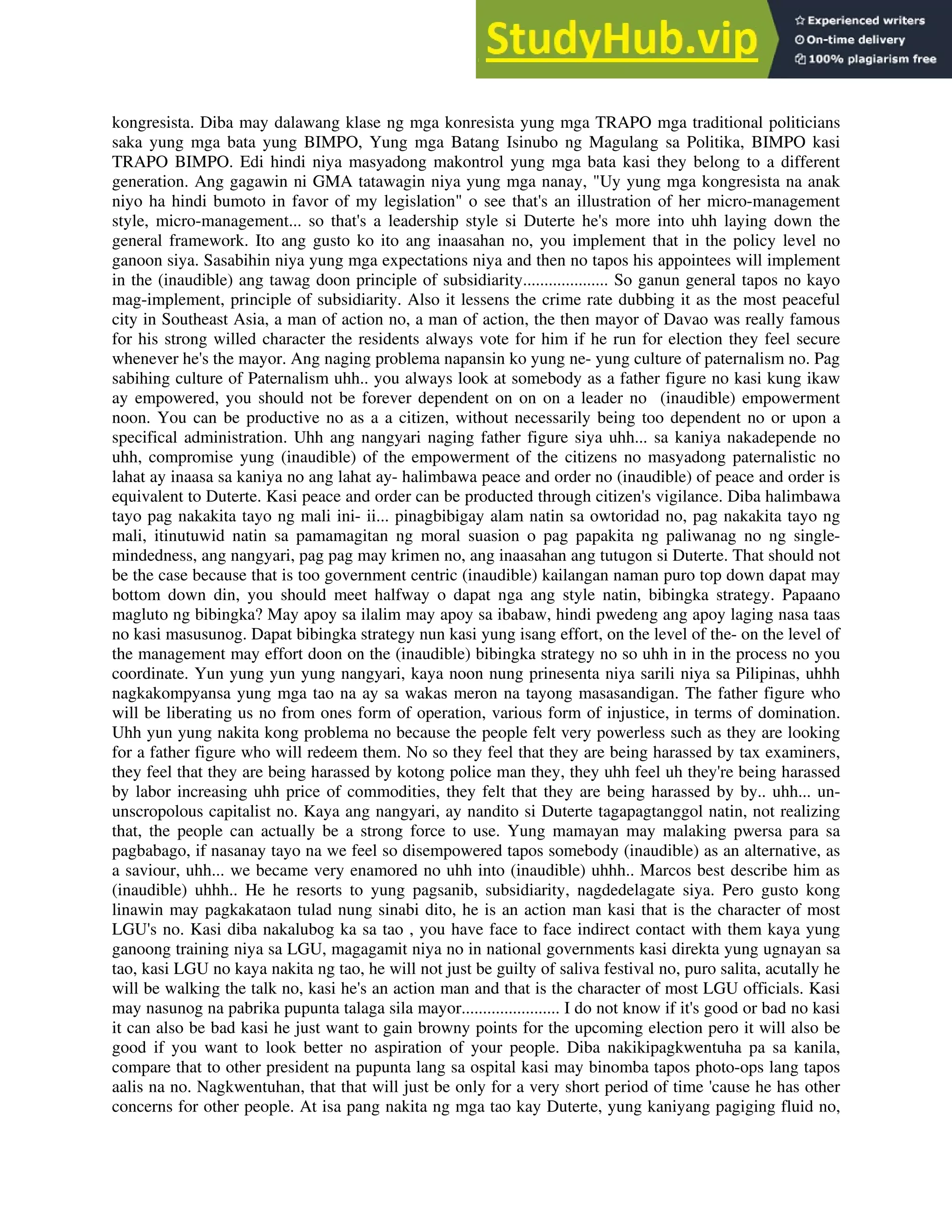 A Comparative Analysis On The Political Leadership Style Of The ...