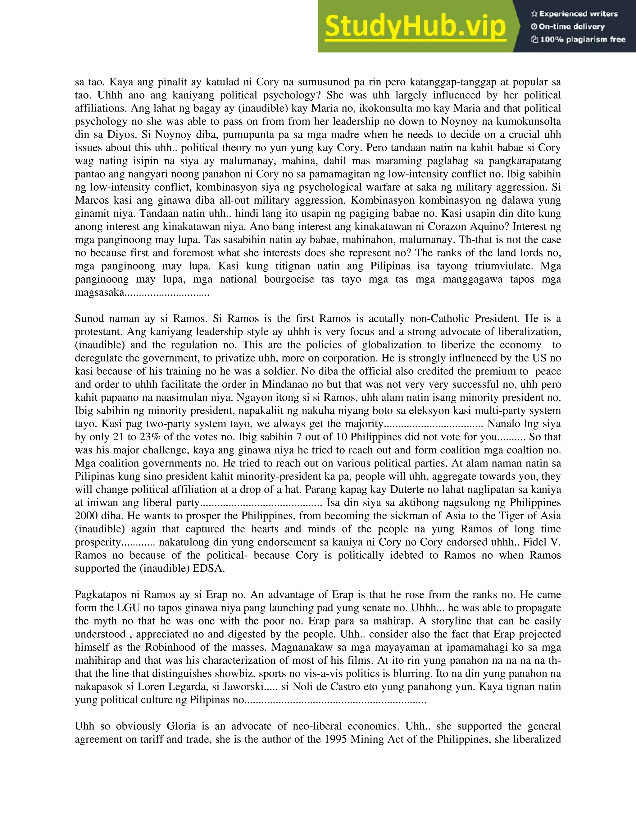 A Comparative Analysis On The Political Leadership Style Of The ...