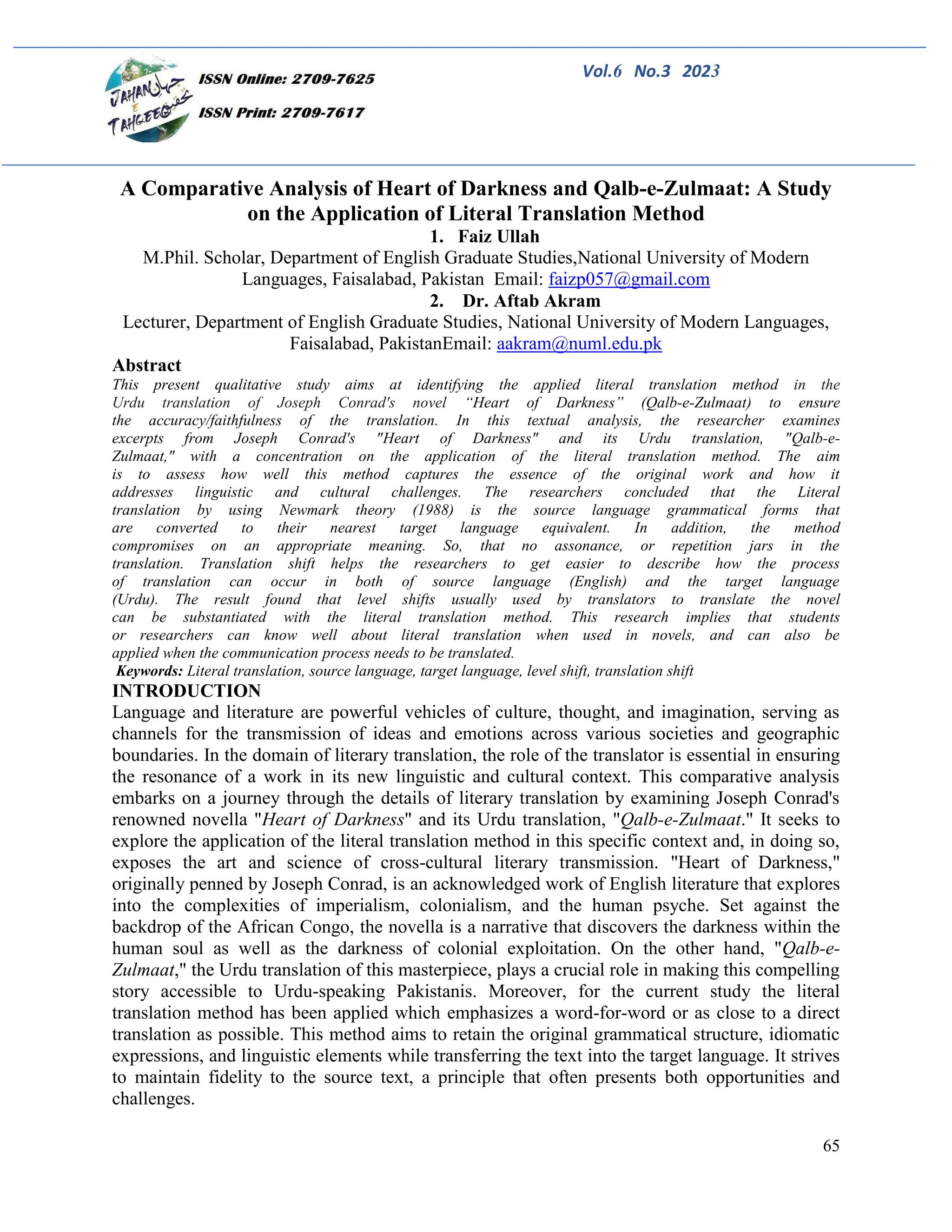 A comparative ana;ysis of Heart of Darkness.pdf