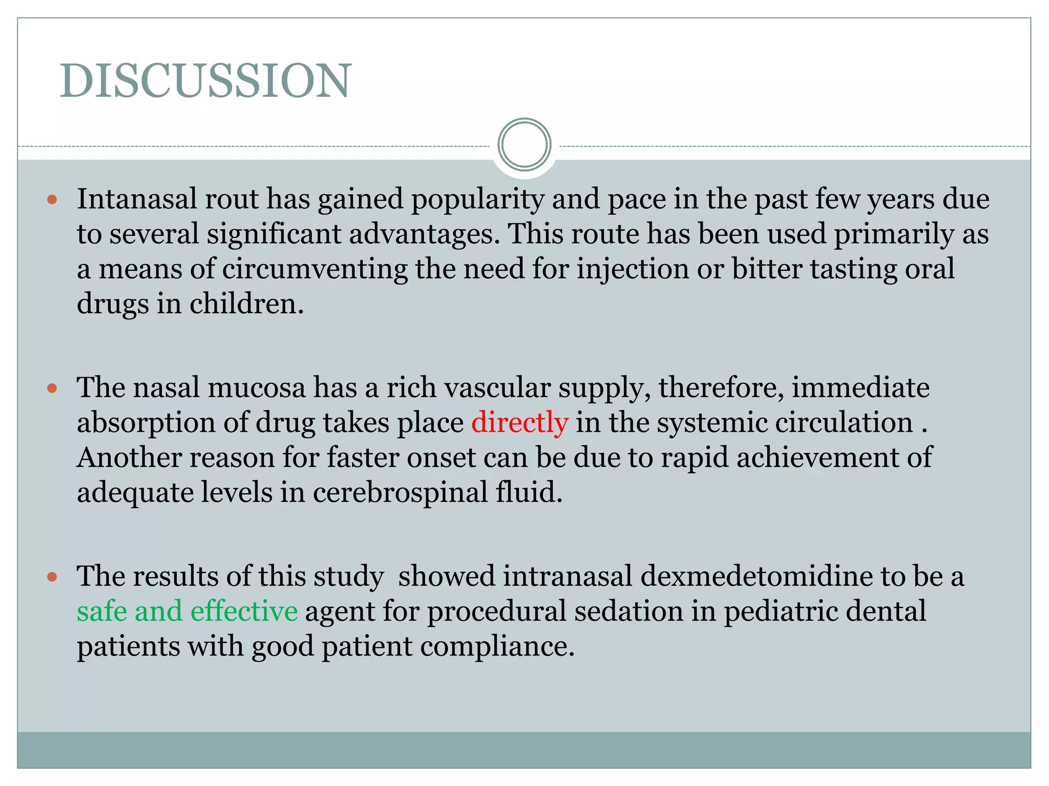 A comparative assessment of intranasal and oral | PPTX