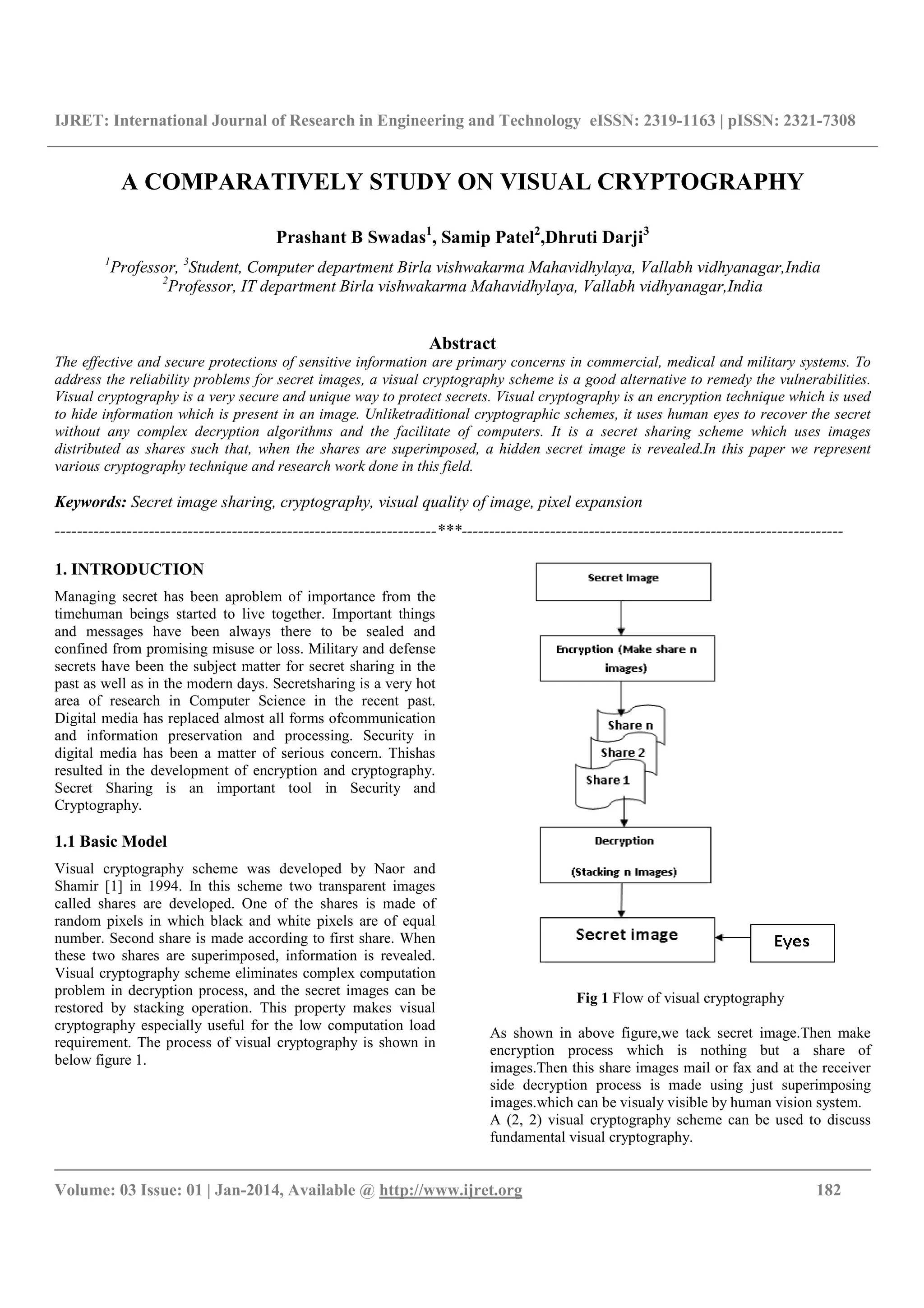 A comparatively study on visual cryptography | PDF