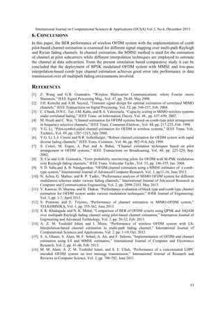 A COMPARATIVE PERFORMANCE STUDY OF OFDM SYSTEM WITH THE IMPLEMENTATION OF COMB PILOT-BASED MMSE ...