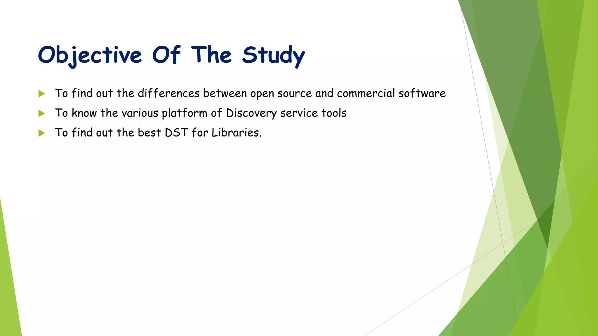 A comparative study between commercial and open source discovery tools ...