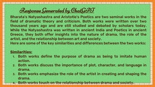 A Comparative Study of Bharata's Natyashastra Aristotle’s Poetics | PPTX